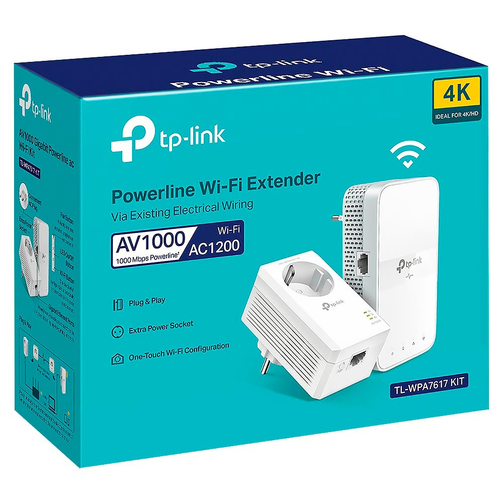 Extensor de Rede Tp-link TL-WPA7617 Kit Powerline AV1200 no Paraguai ...
