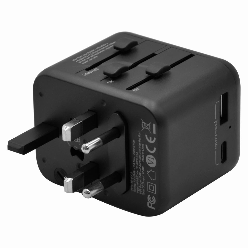 Adaptador Tomada Universal Satellite AD-0002 / USB / Type-C / 12W ...