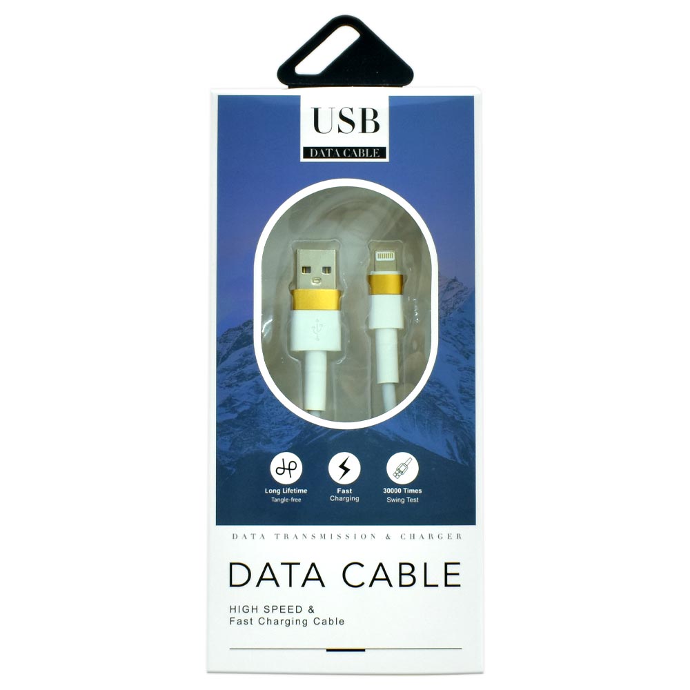 Cabo Data Lightning para USB Macho Branco / Dourado - 1M no Paraguai ...