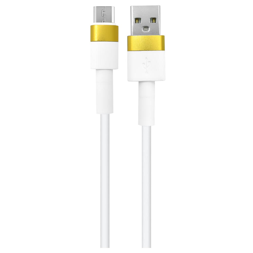 Cabo Data Micro USB A USB Macho Branco / Dourado - 1M no Paraguai ...