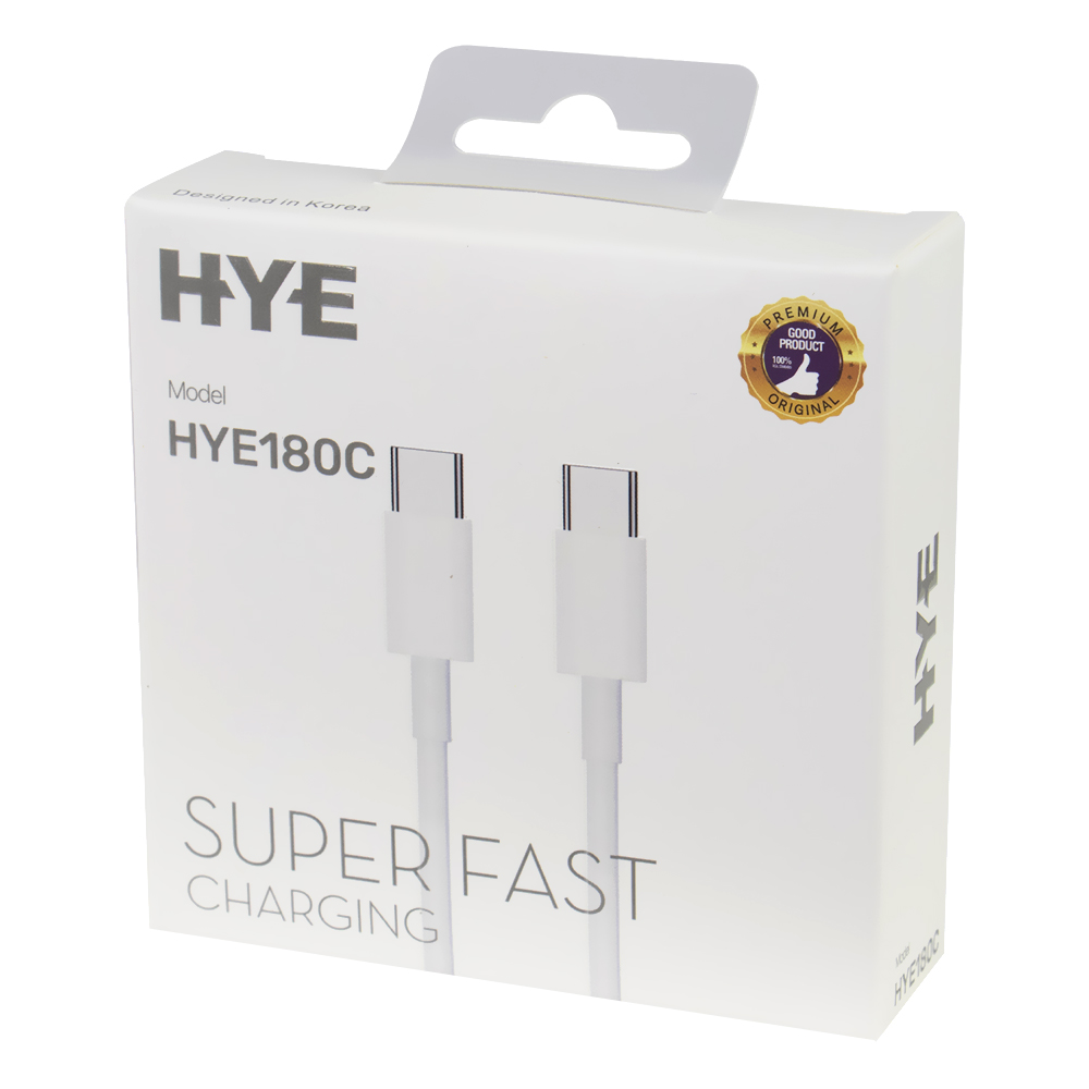 Cabo HYE HYE180C Type-C Macho A Type-C Macho 1M - Branco no Paraguai ...