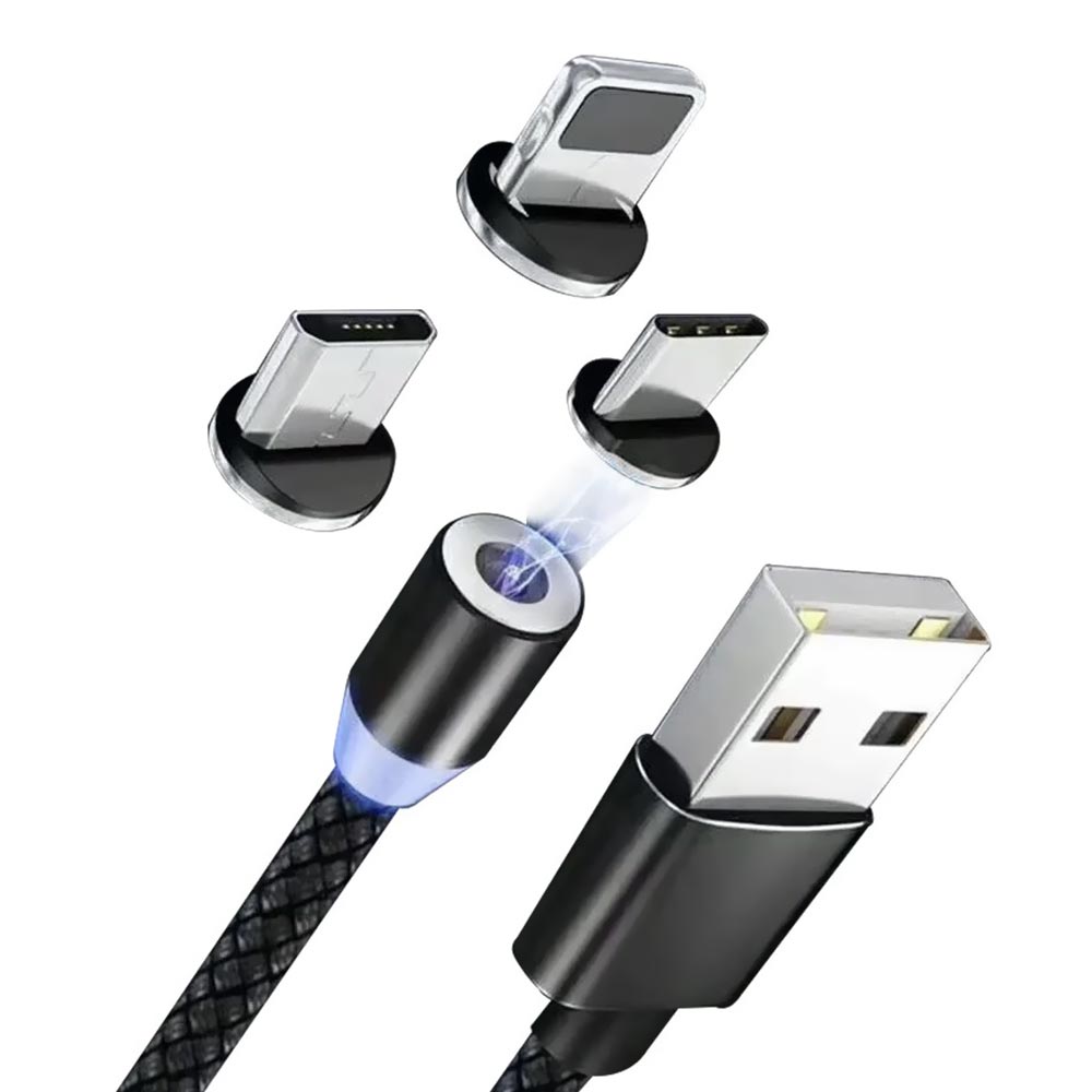 Cabo Magnético Smartzla USB 2.0 a Lightning / Type-C / Micro USB SAT ...
