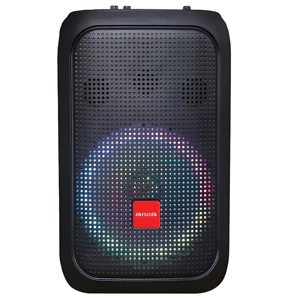 SPEAKER AIWA AWSP06TW 8W RMS 8" BT/USB/FM/TF/MIC/LED RECARREGAVEL ...