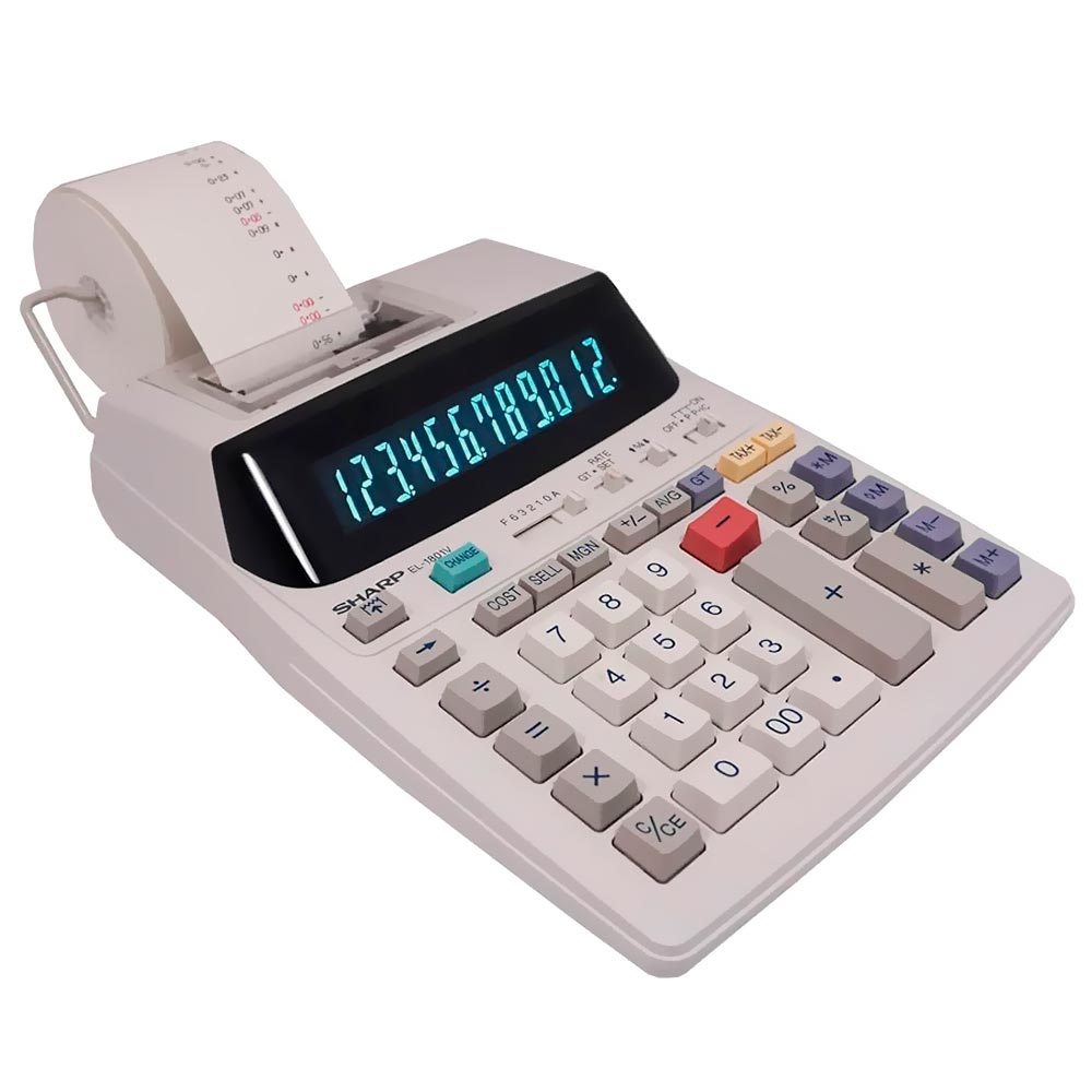 Calculadora Sharp EL-1801V L Bobina 12 Digitos / 110V - Branco no ...