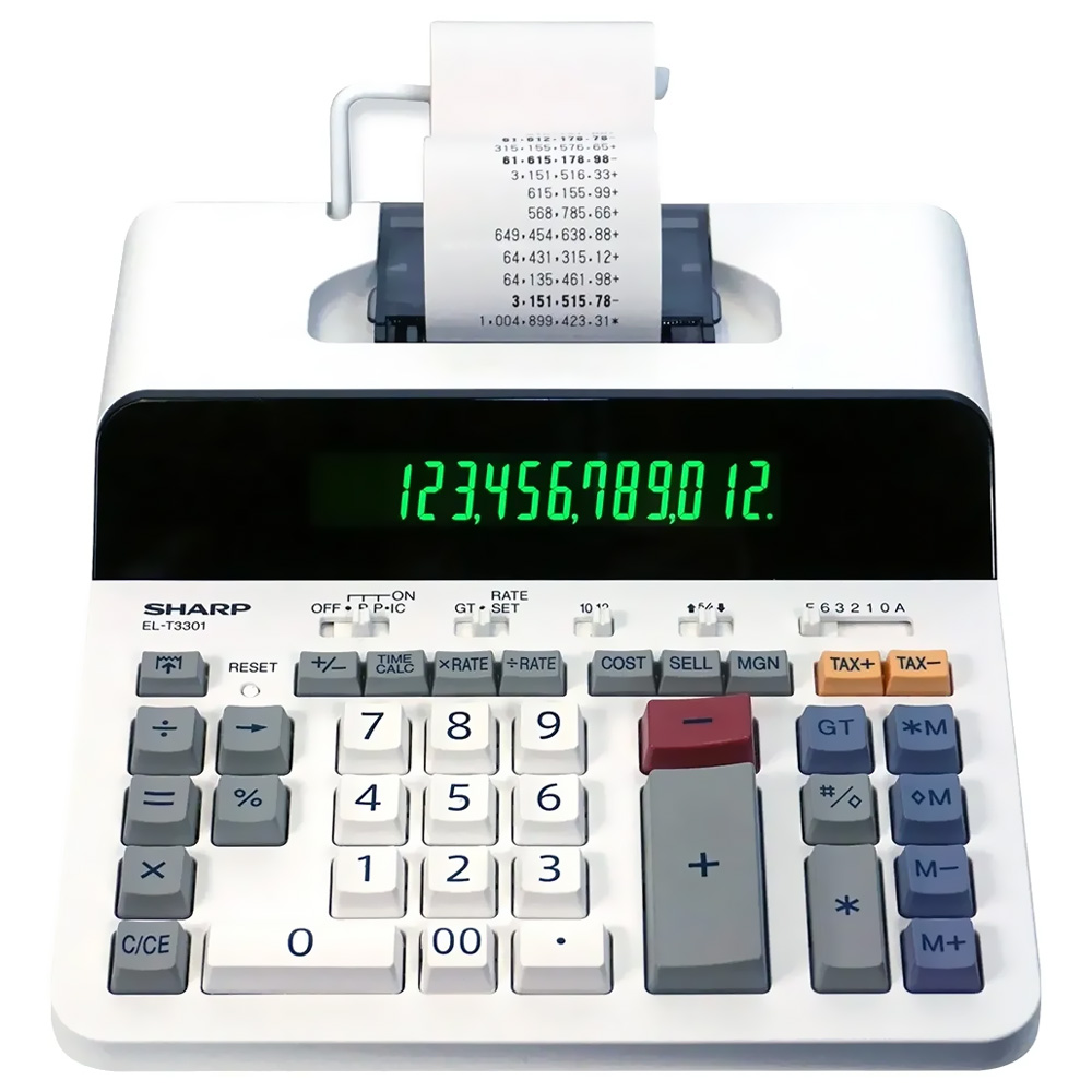 Calculadora Sharp EL-T3301 Bobina 12 Digitos / 110V - Branco no Paraguai - Visão Vip Informática ...