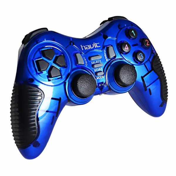 Controle Havit HV-G89W para PS2 / PS3 / PC / Wireless - Azul no ...
