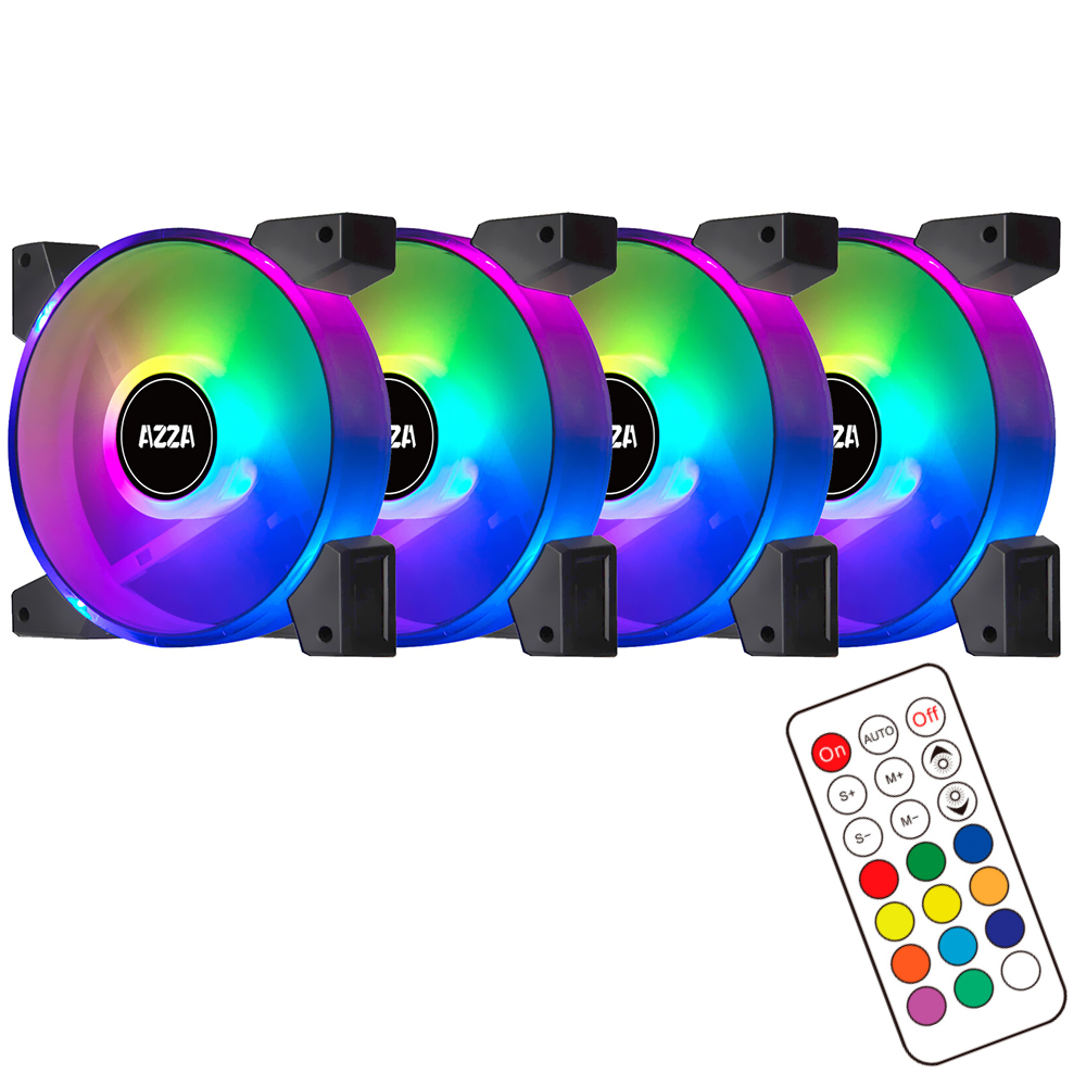 Cooler para Gabinete AZZA HURRICANE II RGB 120MM Kit com 4 - FNAZ ...