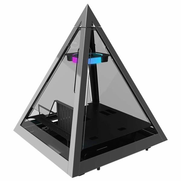 GABINETE GAMER AZZA PYRAMID 804 VIDRO CINZA CSAZ-804V - 1 COOLER RGB ...