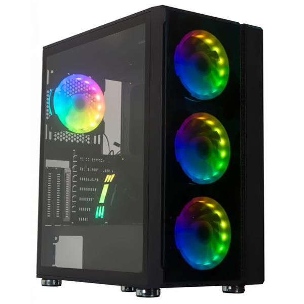 Gabinete Gamer Satellite K882 Mid Tower / 4 Cooler / RGB - Preto no Paraguai - Visão Vip ...