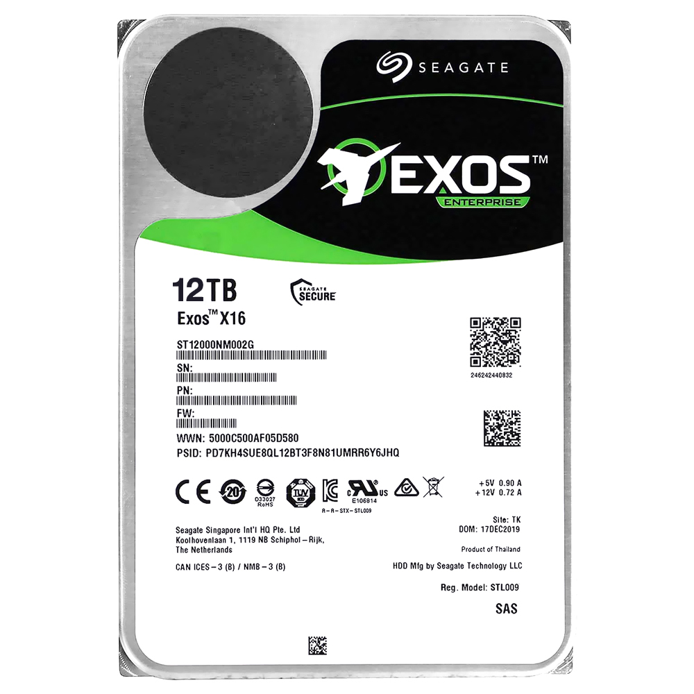 HD Seagate 12TB Exos X16 Enterprise 3.5" SAS 7200RPM - ST12000NM002G no ...