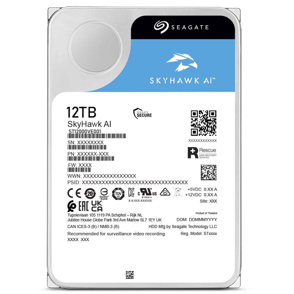 HD Seagate 12TB SkyHawk AI Surveillance 3.5" SATA 3 7200RPM ...