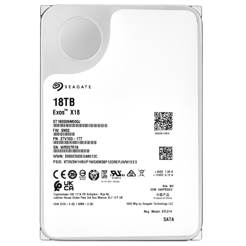 HD Seagate 18TB Exos X18 Enterprise 3.5" SATA 3 7200RPM - ST18000NM000J ...