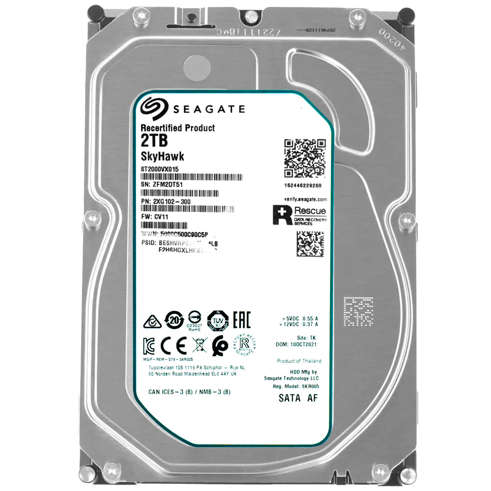 HD Seagate 2TB Skyhawk Surveillance 3.5" SATA 3 7200RPM Pull ...