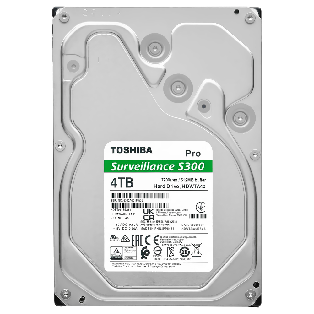 HD Toshiba 4TB S300 Pro Surveillance 3.5" SATA 3 7200RPM ...