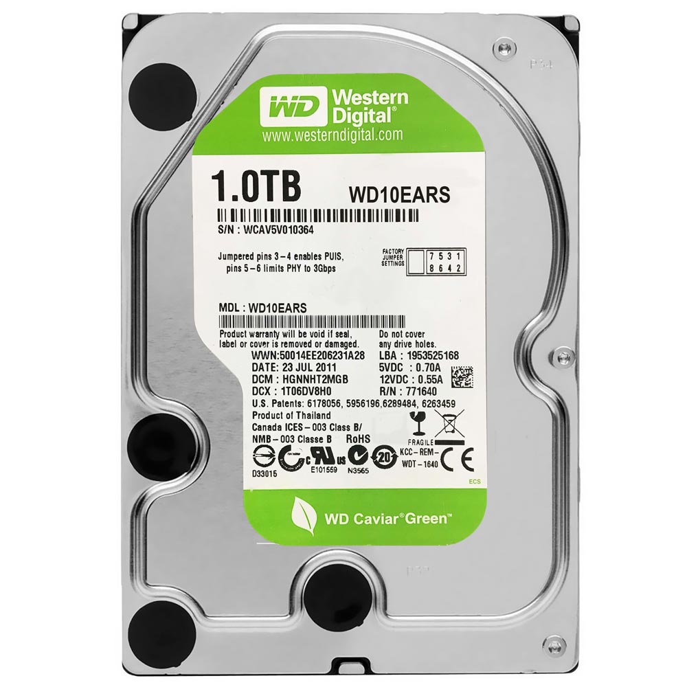 HD Western Digital 1TB WD Green 3.5" SATA 3 5400RPM Pull - WD10EARS no ...