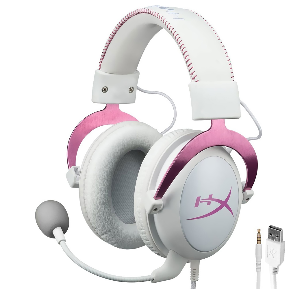 Fone Gamer Hyperx Cloud II / Com Fio - Branco / Rosa (HHSC12-AC-PK/G ...