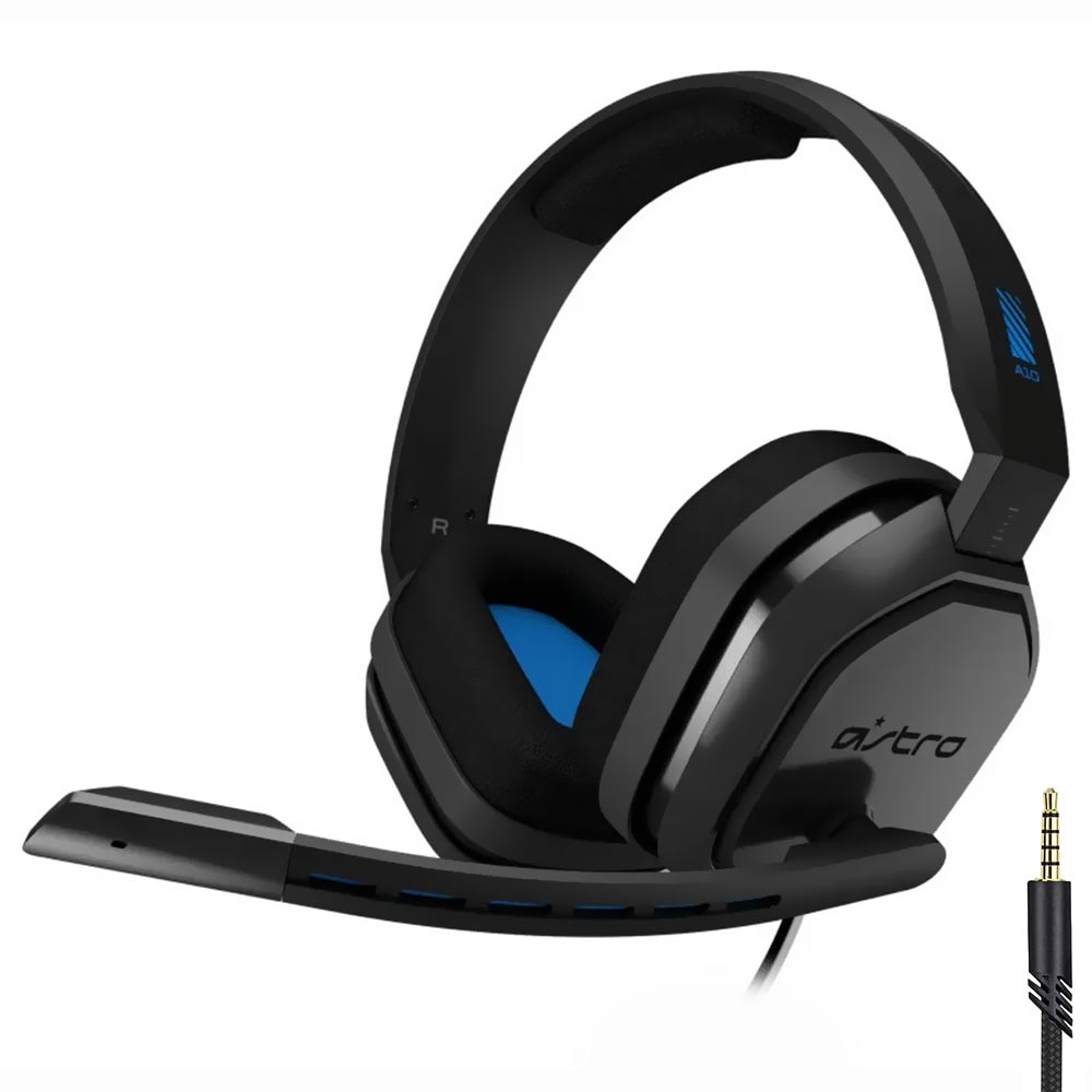 Fone Gamer Logitech Astro A10 / Com Fio - Cinza / Azul (939-001509) no ...