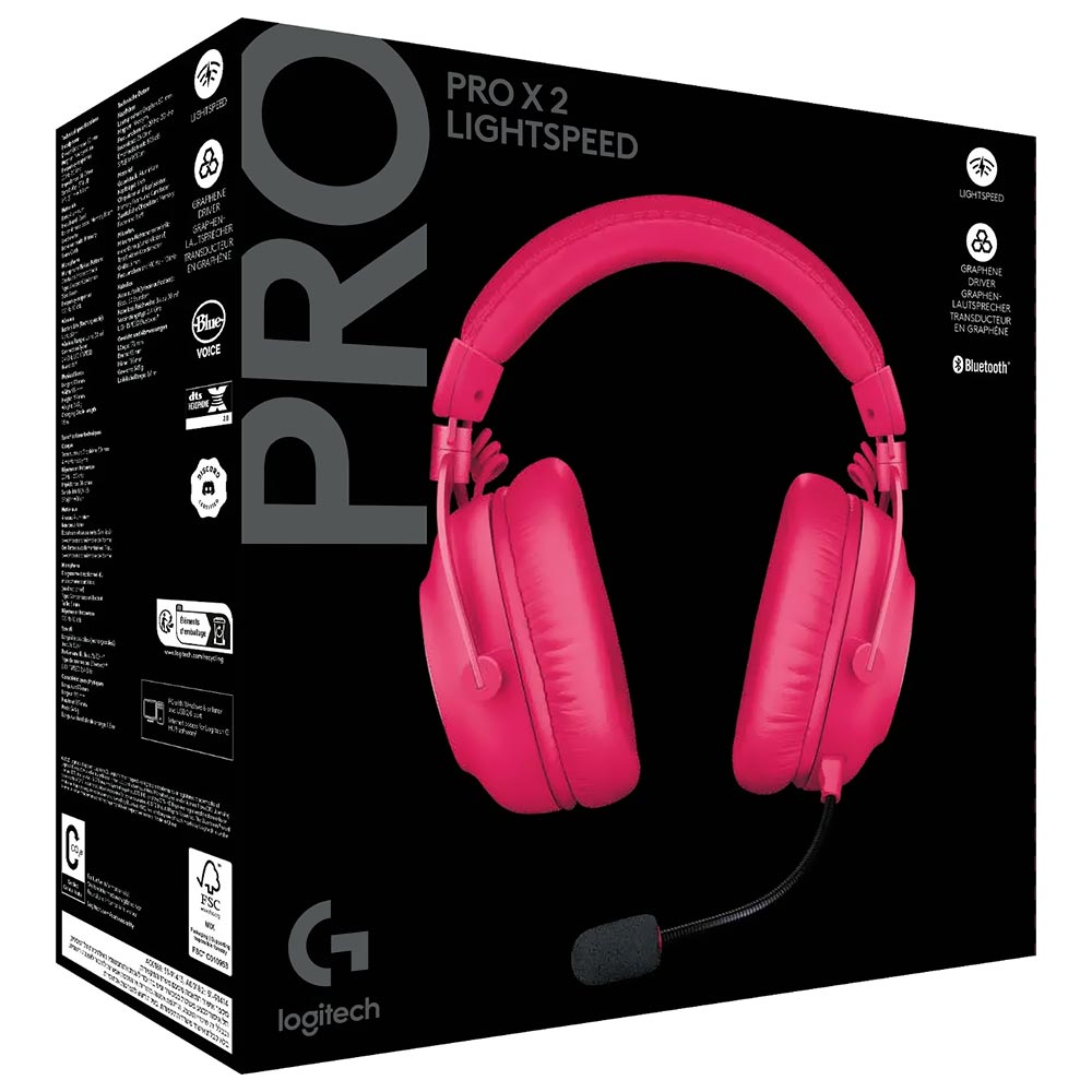 Fone Gamer Logitech Pro X2 Lightspeed / Bluetooth - Rosa (981-001274 ...