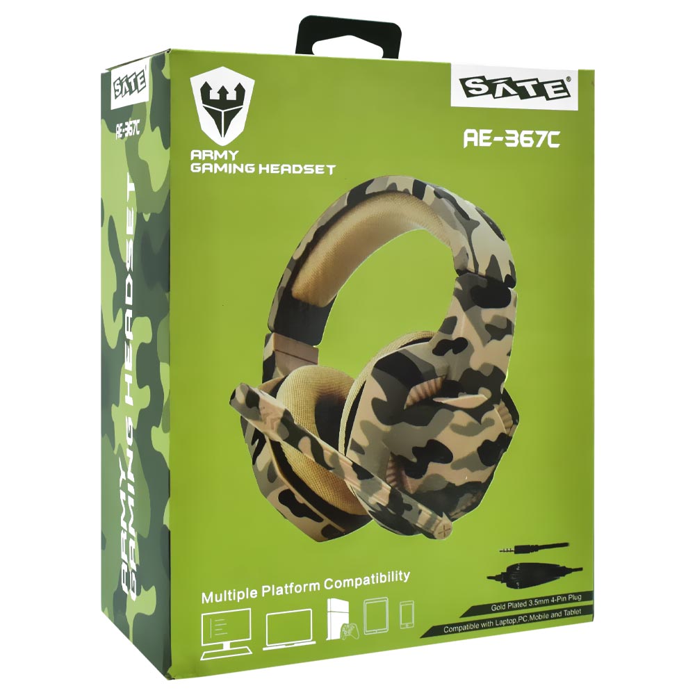 Fone Gamer Satellite AE-367C / Com Fio - Camuflado no Paraguai - Visão ...