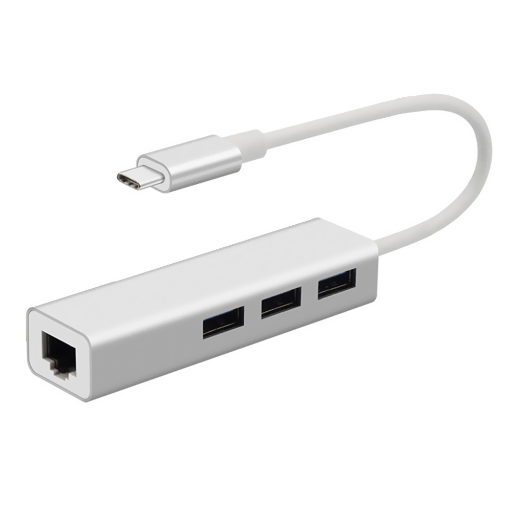 HUB 3P. USB TYPE-C 3USB 3.0/RJ45 1000MBPS PRATA no Paraguai - Visão Vip Informática - Compras no ...
