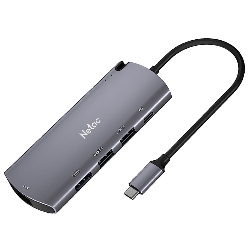 HUB 5P. USB TYPE-C 3.1 NETAC WH41 USB3.0/HDMI/LAN/TYPE-C FEMEA + LEITOR ...