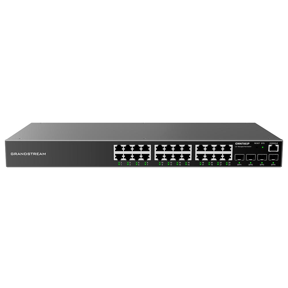 Hub Switch Grandstream GWN7803P 24 Portas Gigabit Poe+ L2+ 4SFP / 360W - 10/100/1000Mbps no ...