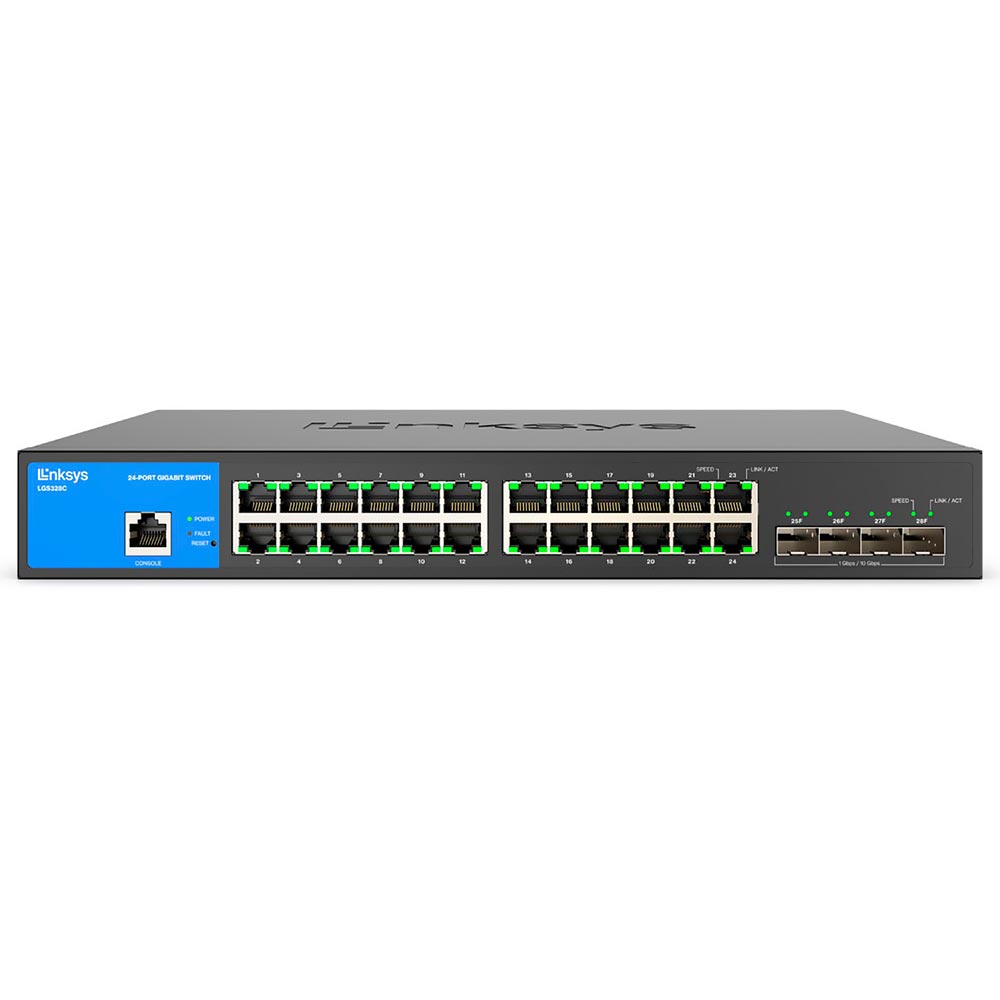 Hub Switch Linksys LGS328C 24 Portas / Gigabit 4SFP+ - 10/100/1000Mbps no Paraguai - Visão Vip ...
