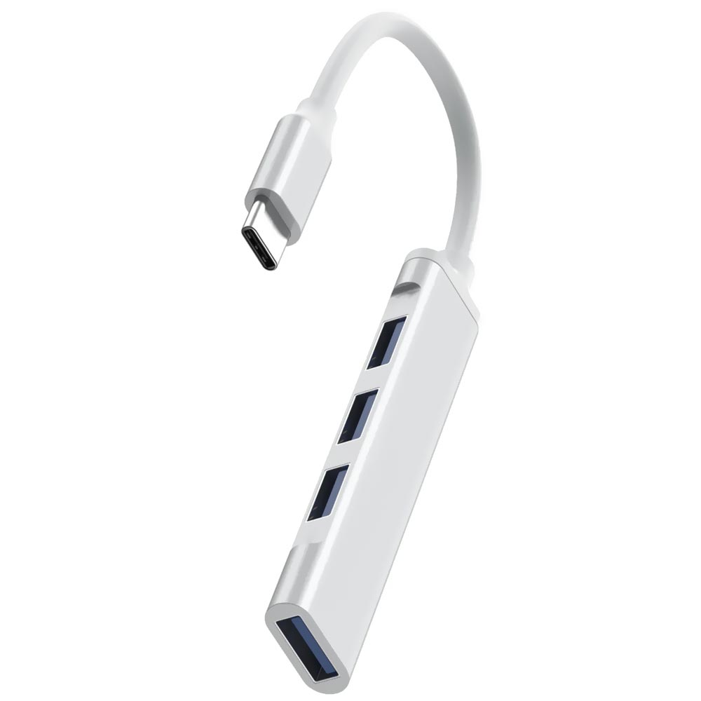 Hub USB Type-C Havit HV-HB41 4 Portas / USB 2.0 / USB 3.0 - Prata no Paraguai - Visão Vip ...