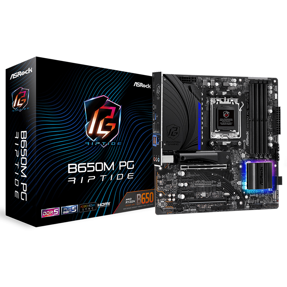 Placa Mãe ASRock B650M PG Riptide Socket AM5 / DDR5 no Paraguai - Visão ... Placa Mãe ASRock B650M PG Riptide Socket AM5 / DDR5 no Paraguai - Visão ...