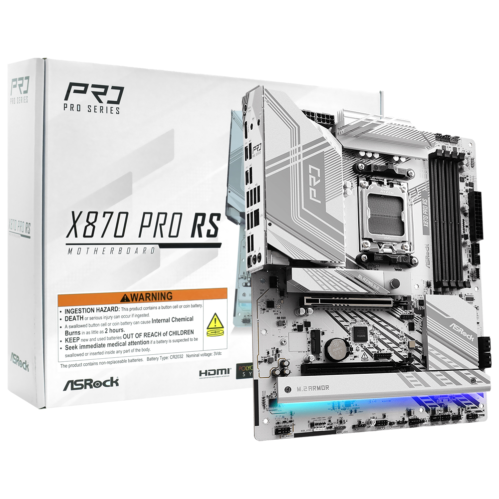 Placa Mae ASRock X870 Pro RS Socket AM5 / DDR5 | Preços no Paraguai ...