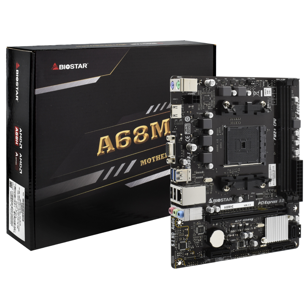 Placa Mãe Biostar A68MHE Socket FM2+ / VGA / DDR3 no Paraguai - Visão Vip Informática - Compras ...