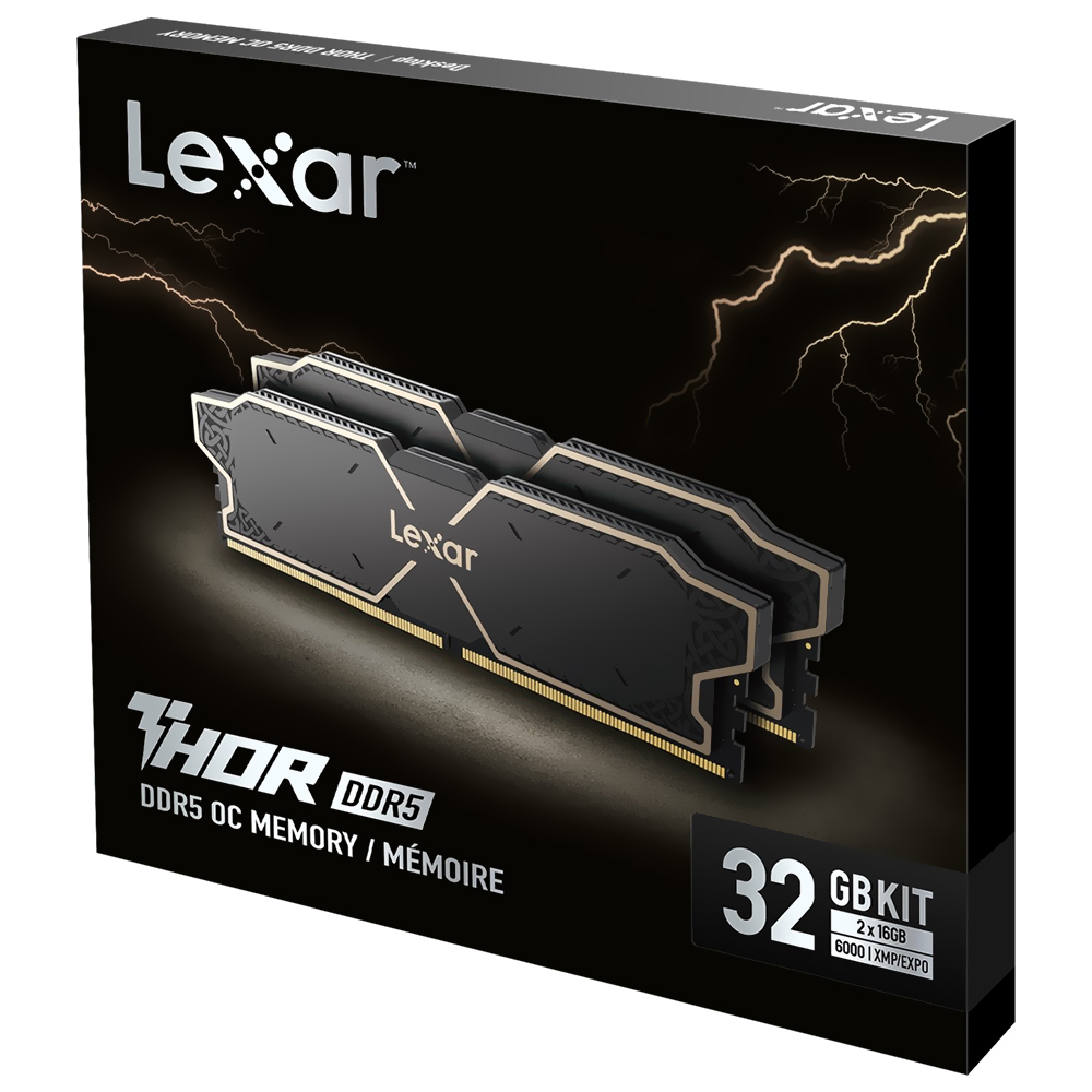 Memória RAM Lexar Thor OC DDR5 32GB (2x16GB) 6000MHz - Preto (LD5U16G60C32LG-RGD) no Paraguai ...