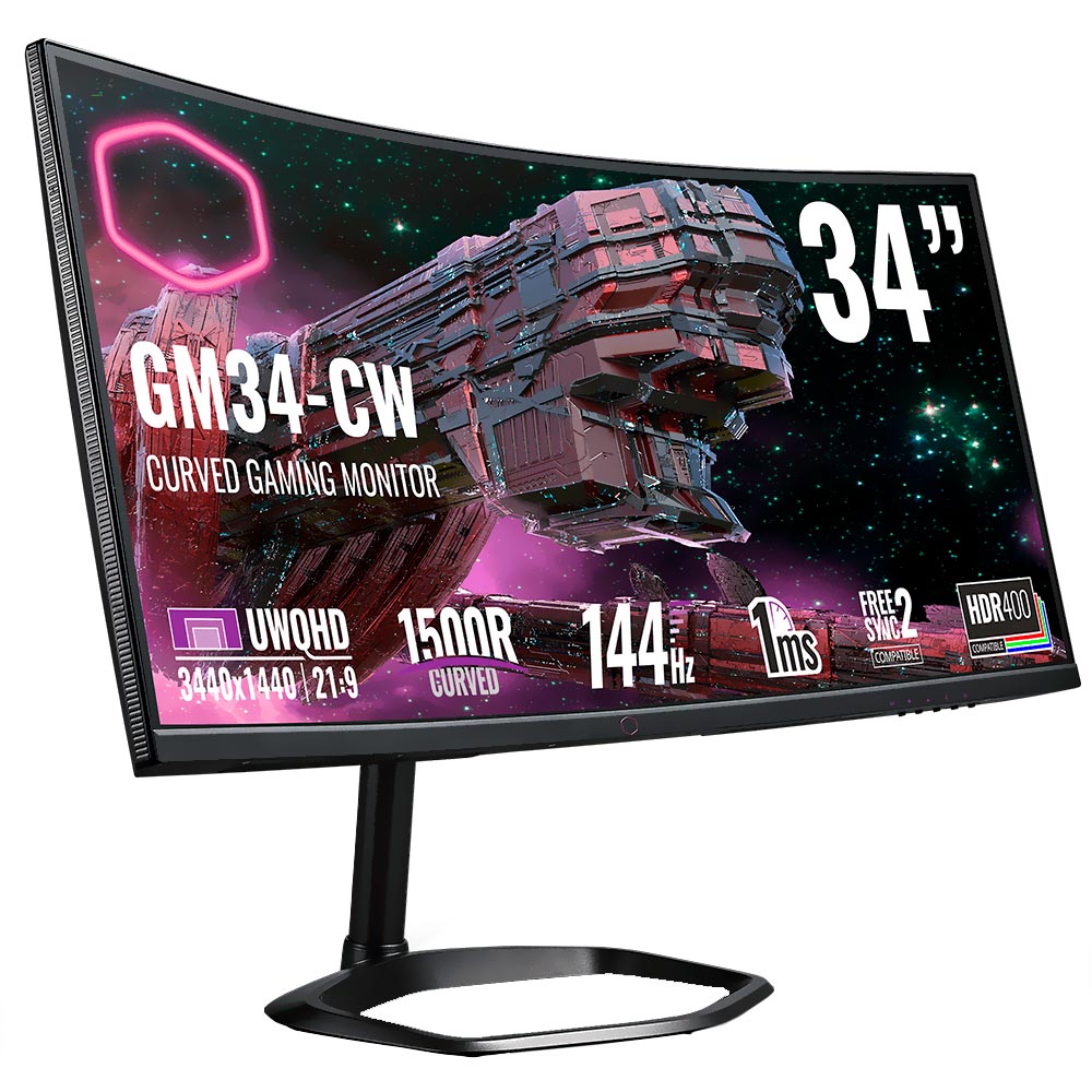 Monitor Gamer Cooler Master GM34-CW 34" UWQHD LED Curvo 144Hz / 1Ms ...
