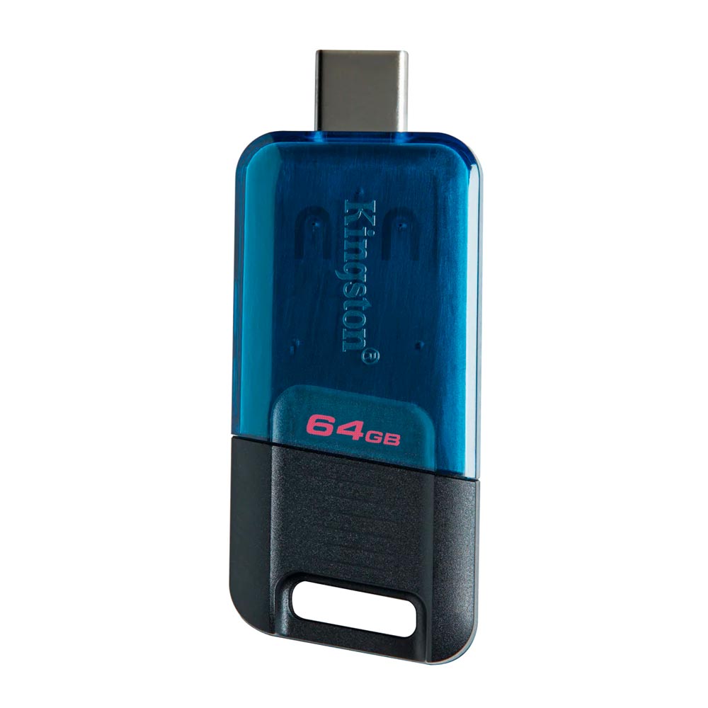 Pendrive Kingston DataTraveler 80M 64GB Type-C 3.2 - Preto / Azul ...
