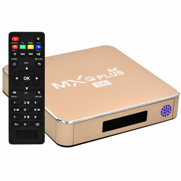 RECEPTOR DIGITAL TV BOX MXQ PLUS 8K 5G DOURADO 16GB/128GB/IPTV/WIFI ...