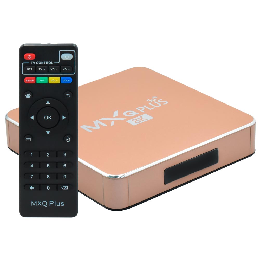 RECEPTOR DIGITAL TV BOX MXQ PLUS 8K 5G DOURADO 4GB/32GB/IPTV/WIFI/HDMI ...