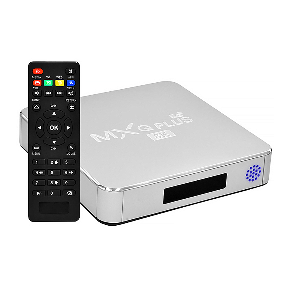 RECEPTOR DIGITAL TV BOX MXQ PLUS 8K 5G PRATA 16GB/64GB/IPTV/WIFI/HDMI/USB/SD/LAN/ANDROID 10.1 no ...