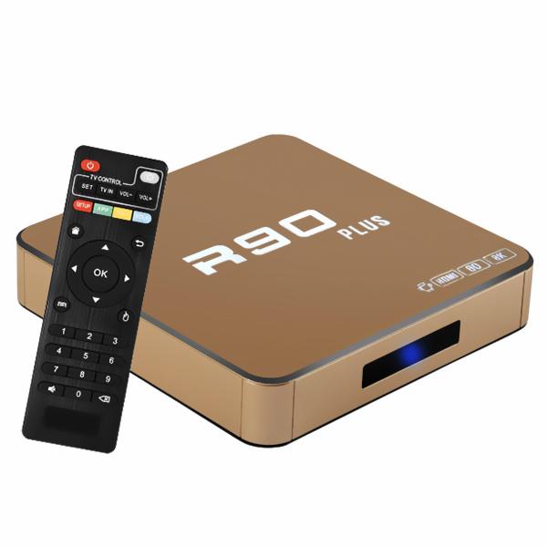 RECEPTOR DIGITAL TV BOX SMART R90 PLUS 8K UHD 6D DOURADO 16GB/128GB/WIFI/HDMI/USB/SD/LAN/ANDROID ...