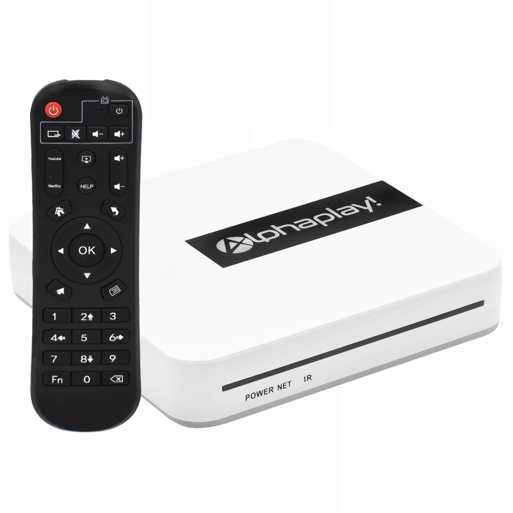 Receptor Iptv AlphaPlay 2GB de RAM / 8GB / UHD / 4K - Branco no Paraguai - Visão Vip Informática ...
