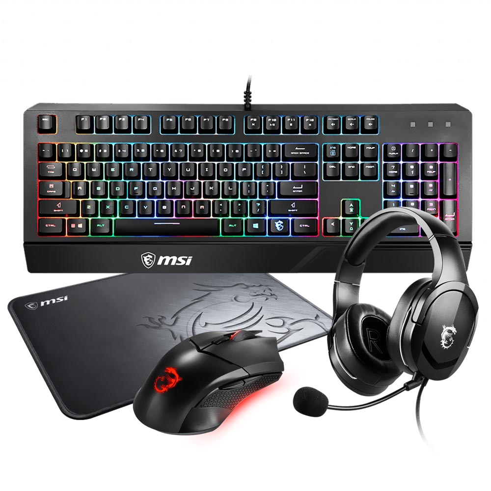 Kit Gamer MSI Adventure 202 Teclado + Mouse + Mousepad + Fone / Inglês ...