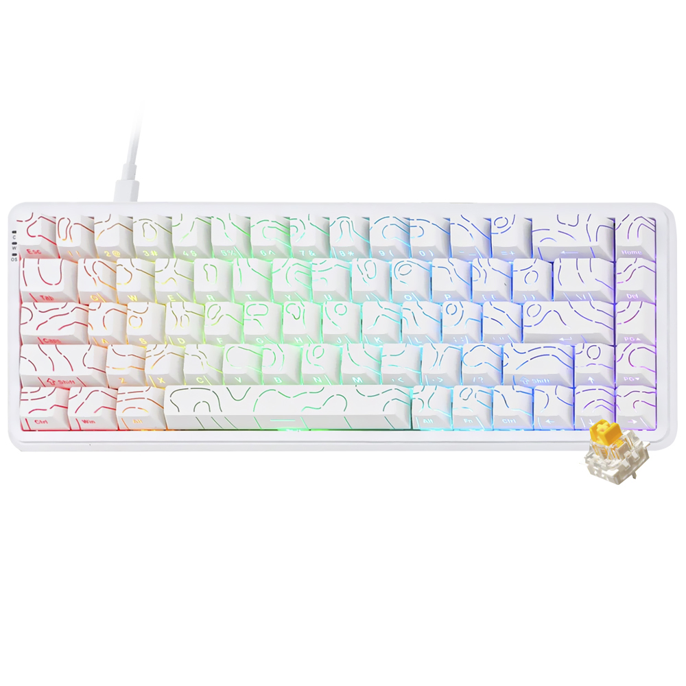 Teclado Gamer Mecânico Ajazz AK680 Max Nacodexx Mini USB / RGB / Inglês ...