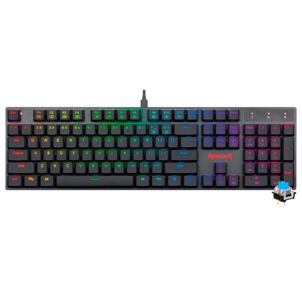 Teclado Gamer Mecânico Redragon K535-KB APAS USB / RGB / Blue / Inglês - Preto no Paraguai ...