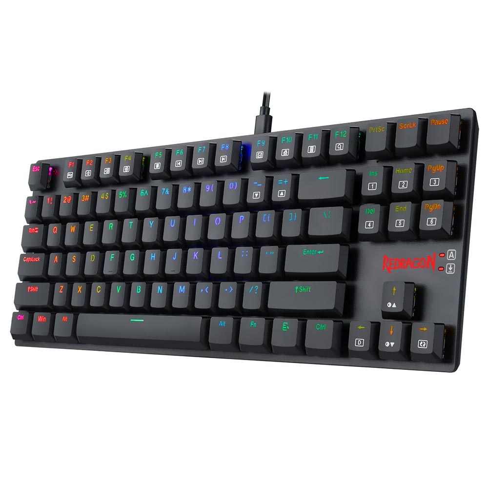 Teclado Gamer Mecânico Redragon K607-RGB APS TKL USB / Blue / Inglês - Preto no Paraguai - Visão ...
