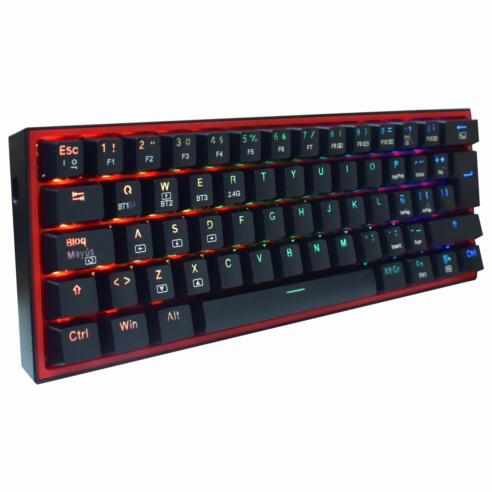 Teclado Gamer Mecânico Redragon K616-RGB Fizz Pro Mini Wireless / RGB ...