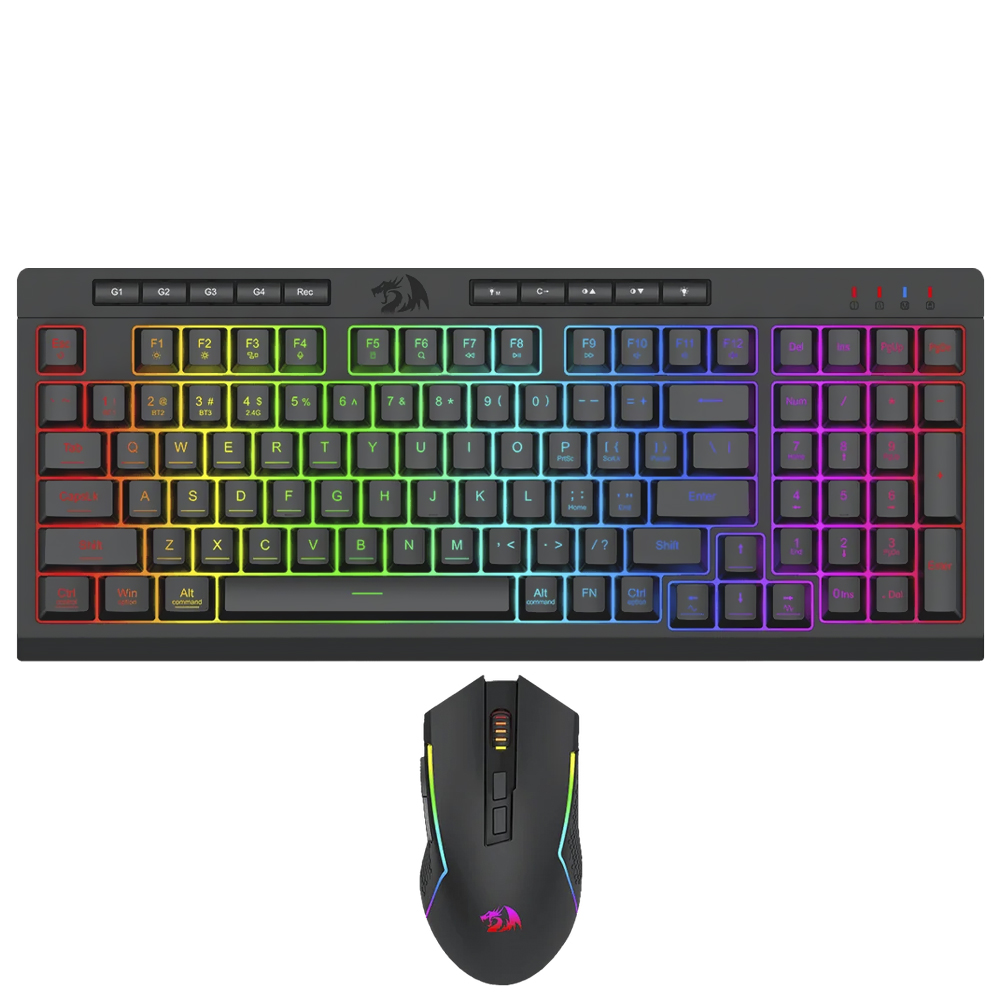 Teclado Gamer Redragon S142 Rylo Pro Combo Wireless / RGB / Inglês ...