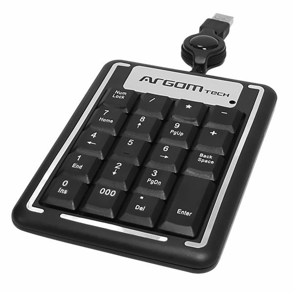 TECLADO NUMERICO ARGOM TECH RETRATIL ARG-KB-1075 PRETO - Visão Vip ...