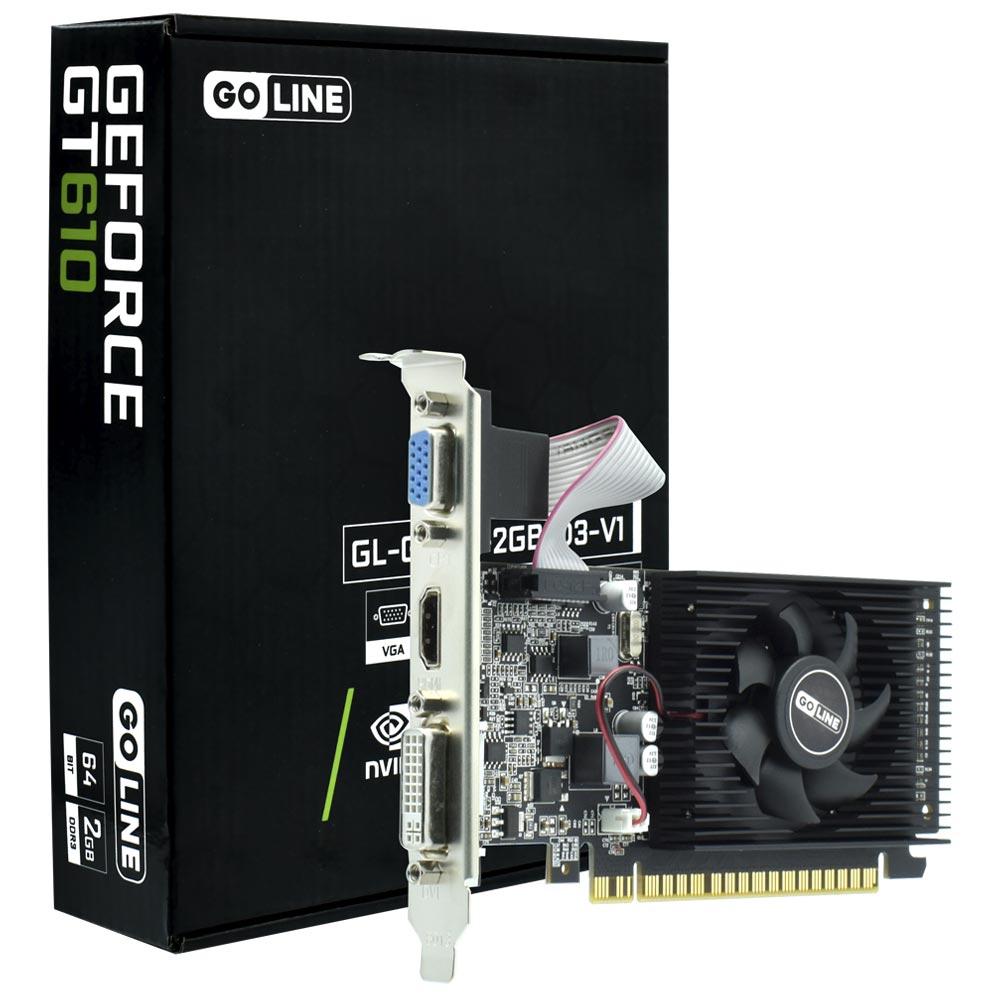 Placa de Vídeo Goline 2GB GeForce GT610 DDR3 - GL-GT610-2GB-D3-V1 no Paraguai - Visão Vip ...
