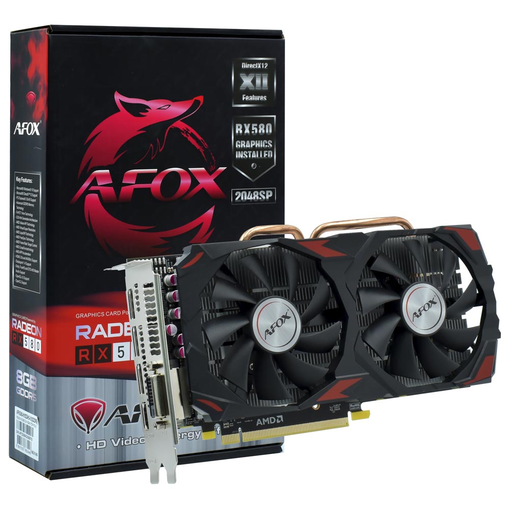 Placa de Vídeo AFOX 8GB Radeon RX-5780 GDDR5 - AFRX580-8192D5H3-V2 no ...
