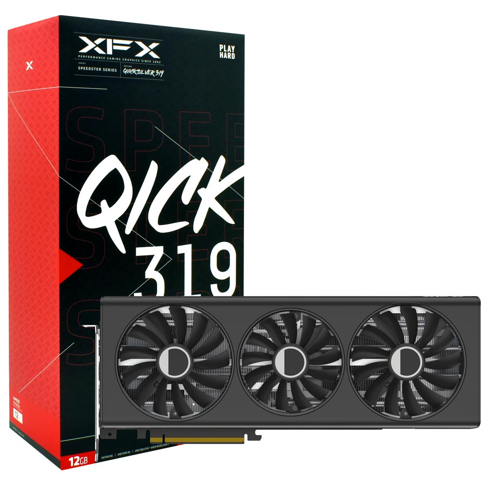 Placa de Vídeo XFX Speedster QICK 319 Black 12GB Radeon RX7700 XT GDDR6 - RX-77TQICKB9 no ...